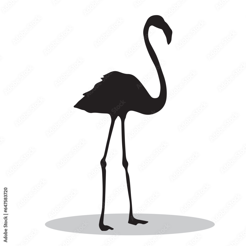 Vetor de Flamingo Silhouette, cute Flamingo Vector Silhouette, Cute ...