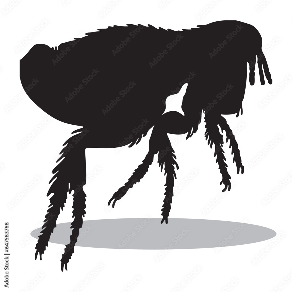 Flea Silhouette, cute Flea Vector Silhouette, Cute Flea cartoon ...