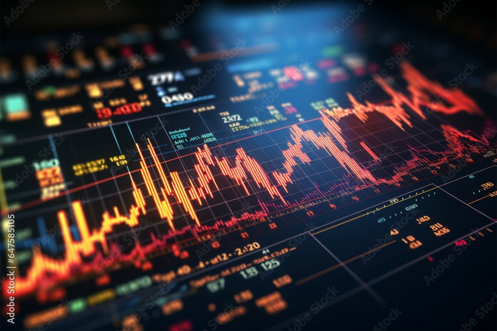 Analyzing stock market data through forex trading graph graphics Stock ...