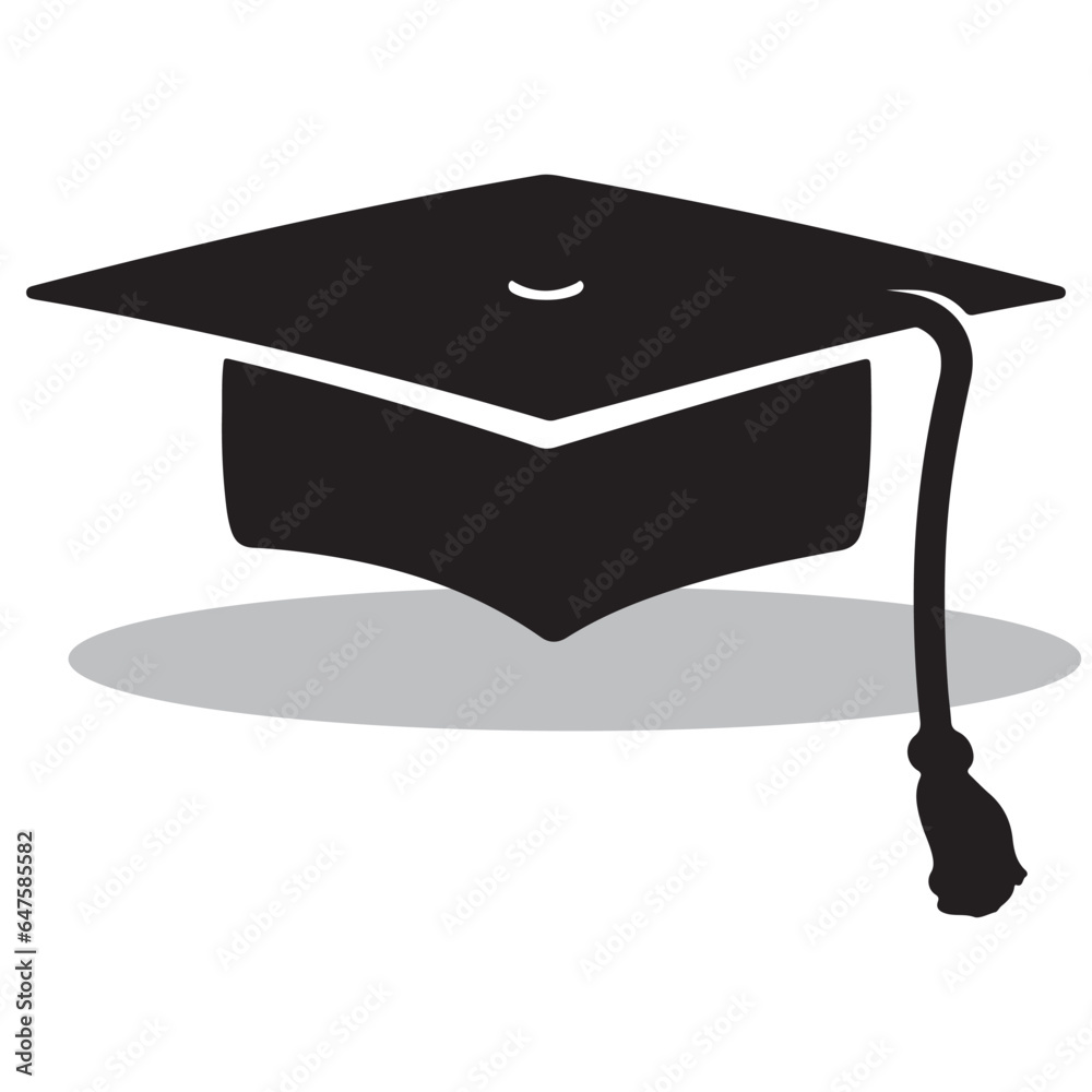 Vetor de Graduation cap Silhouette, cute Graduation cap Vector ...