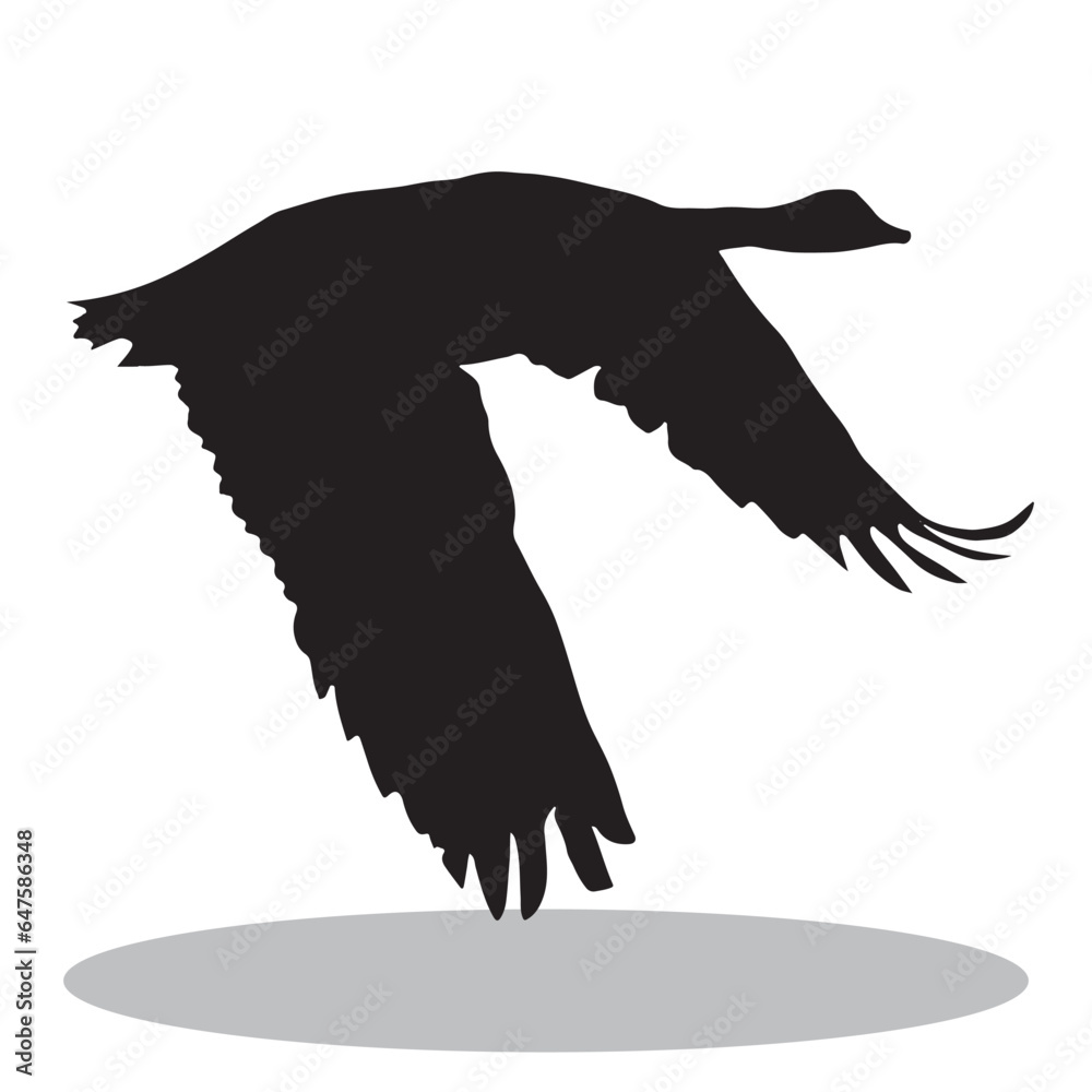 Flying goose Silhouette, cute Flying goose Vector Silhouette, Cute ...