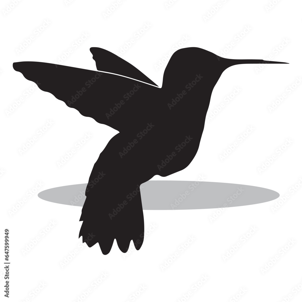 Vetor de Hummingbird Silhouette, cute Hummingbird Vector Silhouette ...