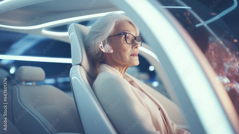People ride in a self-driving car controlled by an artificial ...