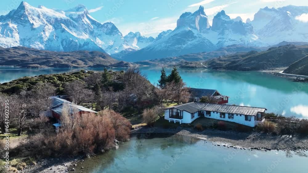 National Park Of Torres Del Paine In Puerto Natales Chile. Snowy ...