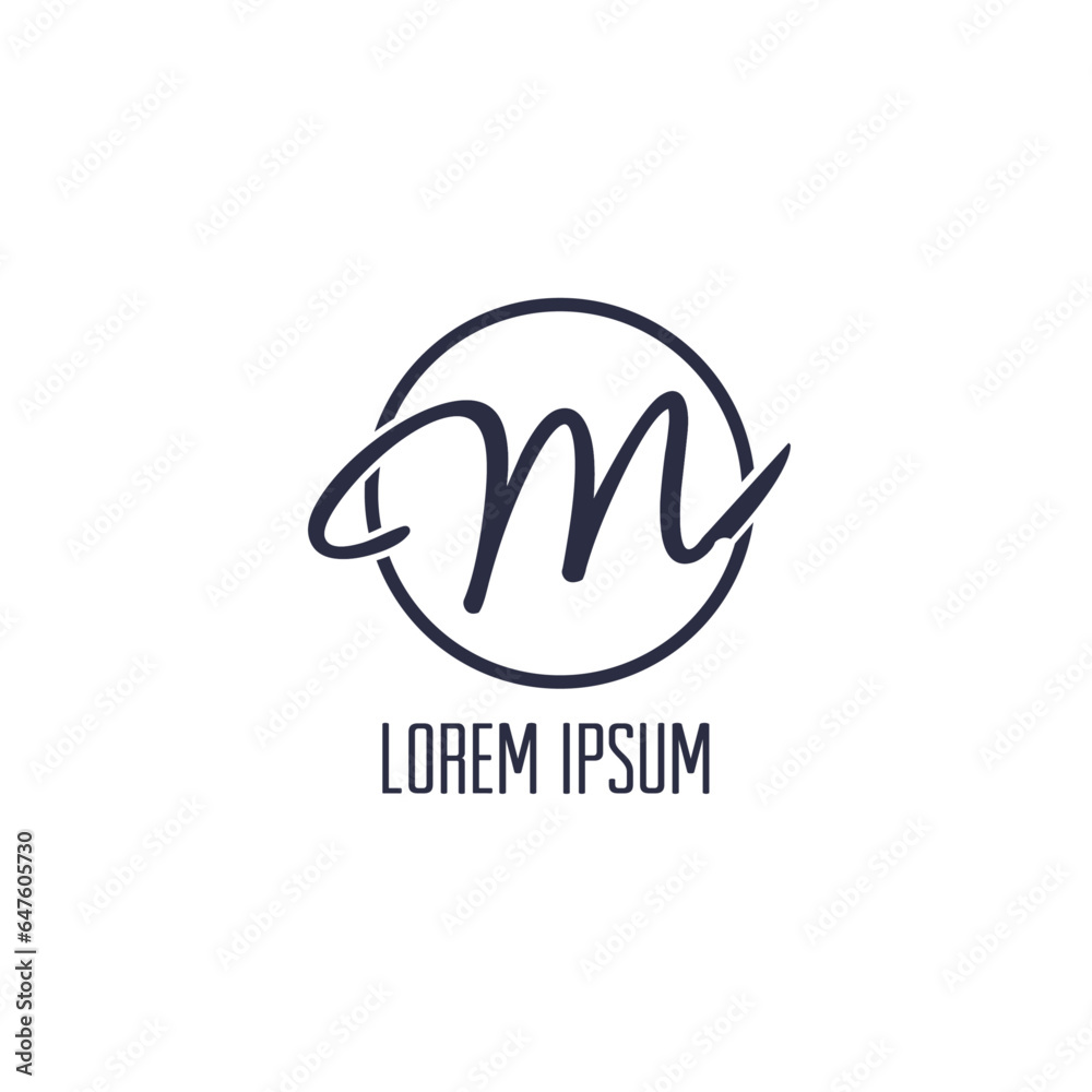 M letter kitchen cafe chef brand with knife vector logo concept ...