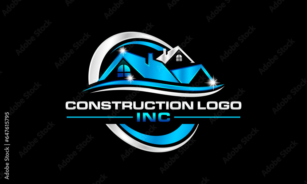 construction logo design Stock Vector | Adobe Stock