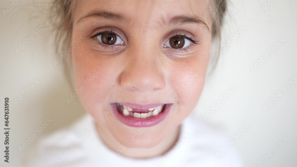 baby no teeth. child smiling no milk a teeth fell out. medicine ...