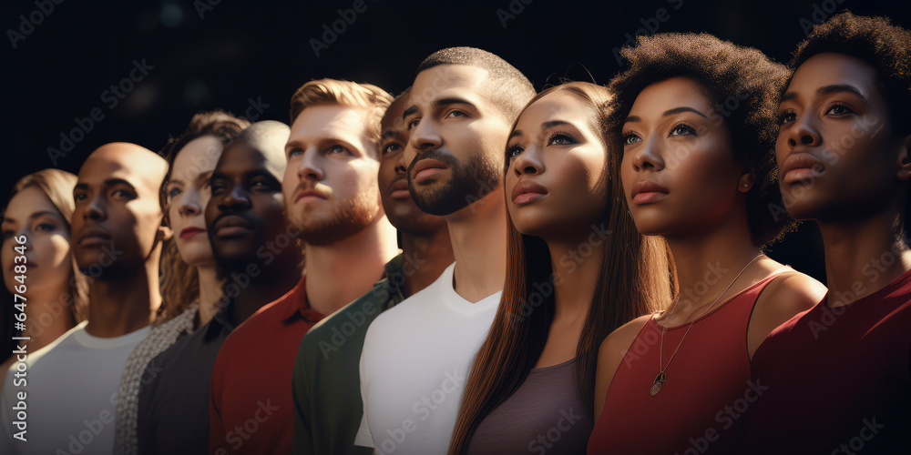 Diverse Group of people Happiness,Diversity, Equity, Inclusion, and Belonging (DEIB) with a ...