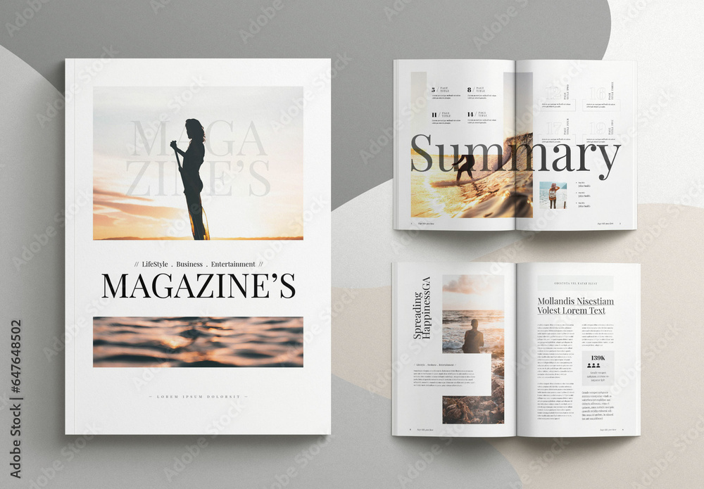 Minimalist Magazine Booklet Template Stock Template | Adobe Stock