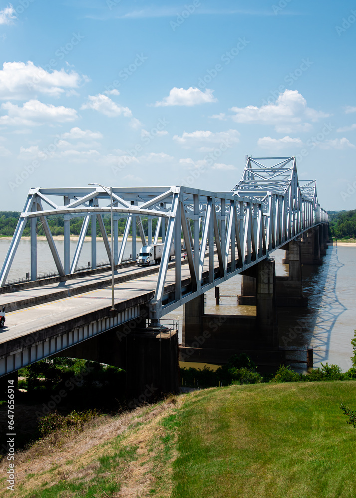 New Vicksburg Bridge, cantilever bridge carrying Interstate 20 and U.S ...