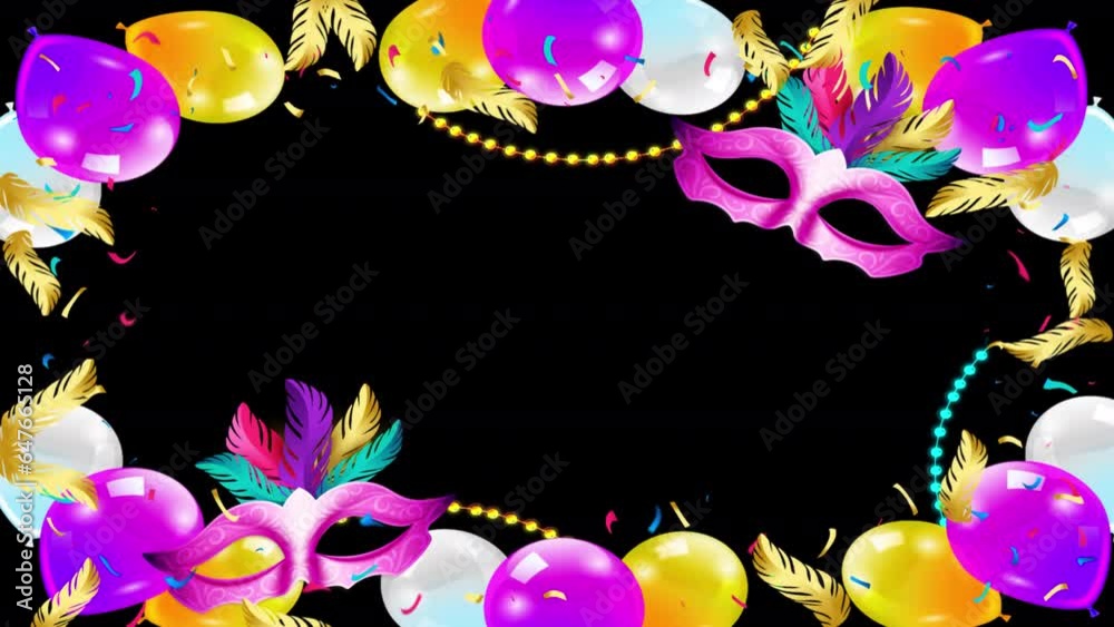 Carnival Frame 4k alpha background Stock Video | Adobe Stock