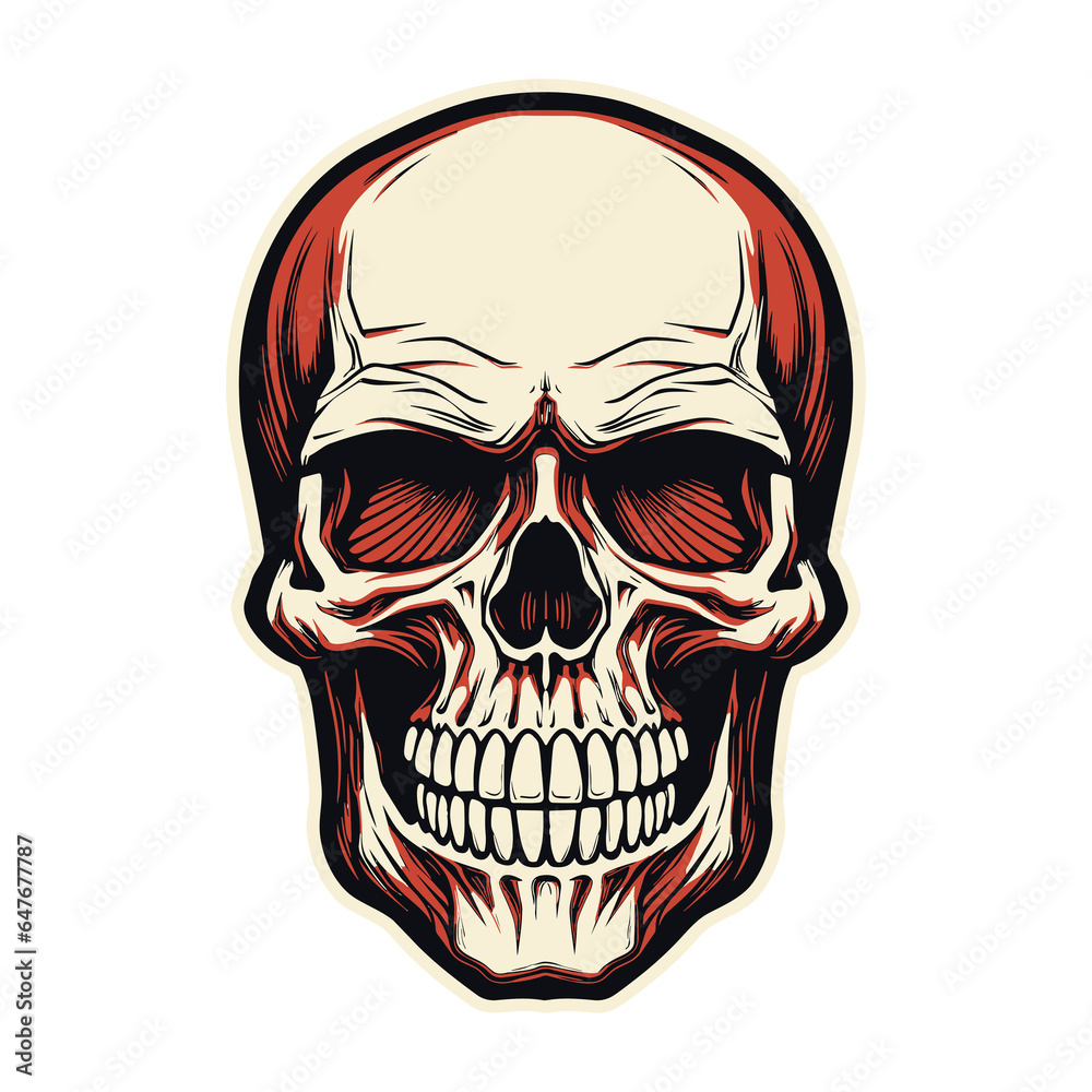 Human skull sticker, isolated on transparent background, Ai Generated ...