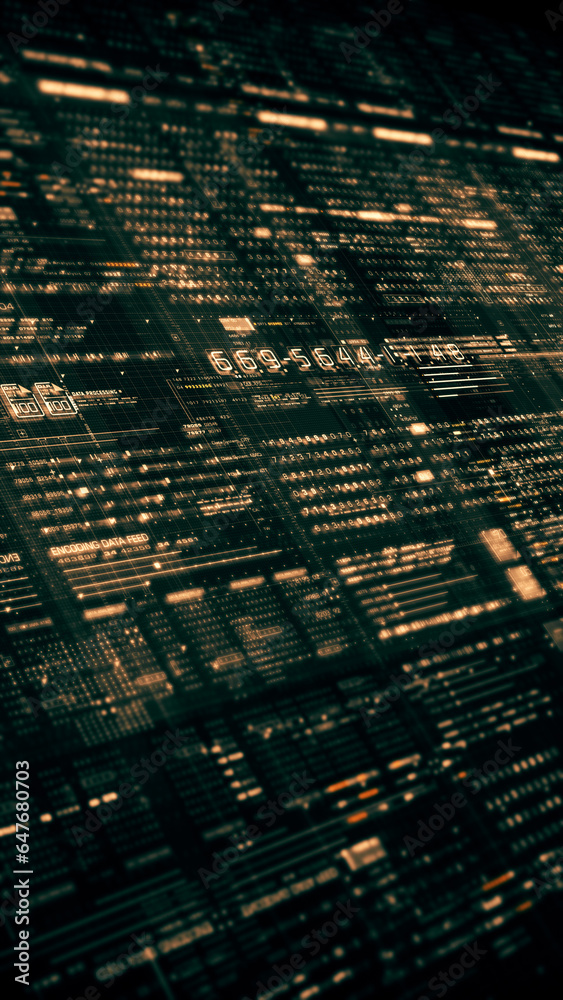 Vertical format: Advanced data matrix simulation with a dynamic and immersive display of ...