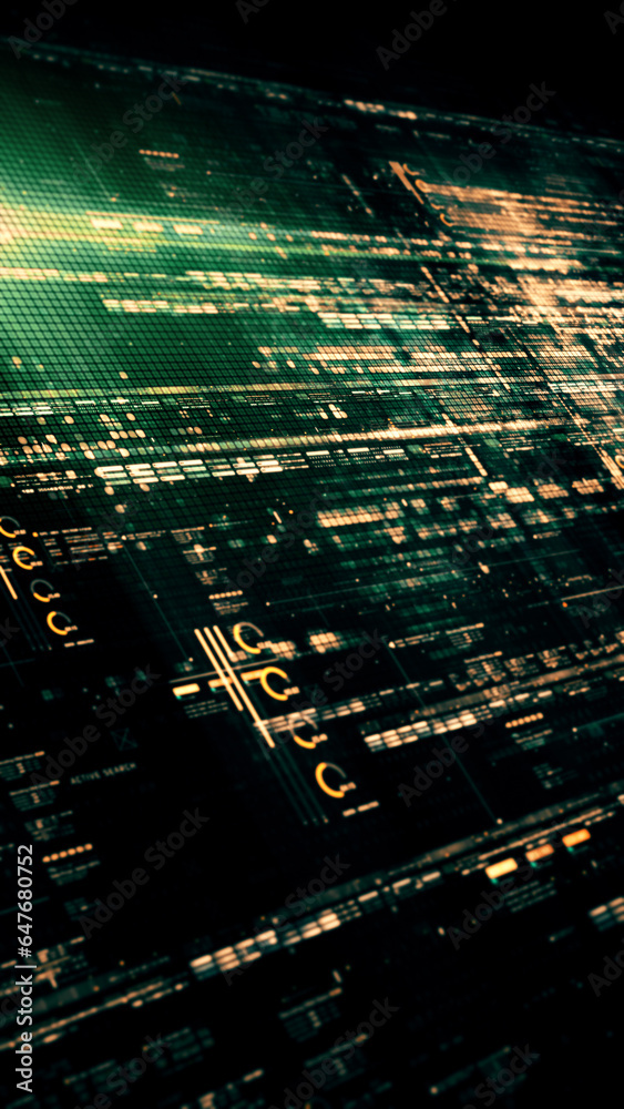 Vertical format: Advanced data matrix simulation with a dynamic and immersive display of ...