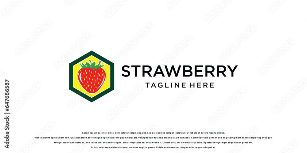 Simple Strawberry logo design with unique concept| premium vector Stock ...