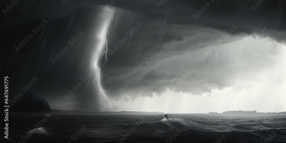 Grayscale, identification photo of a waterspout background. Stock ...