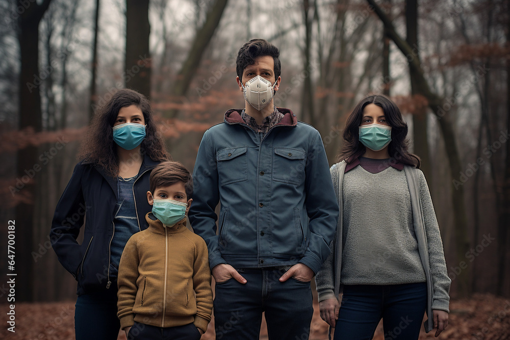 the family takes precautions and everyone wears a mask to minimize the ...