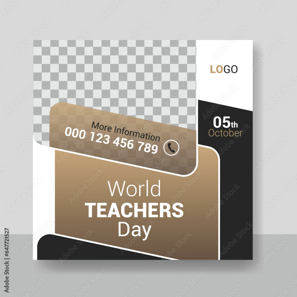 World Teachers day Social media posts banner template design, education ...