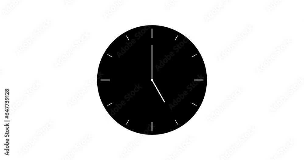Wall Clock Counting Down 12 Hour Day Fast Speed moving arrows. Clock ...