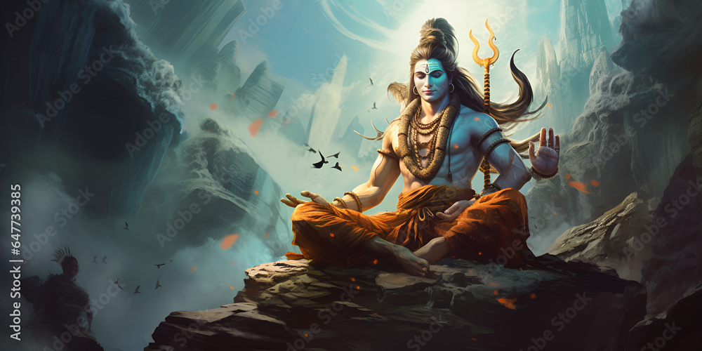 Hindu powerful god shiv cinematic. Hindu god lord shiva cosmic portrait ...