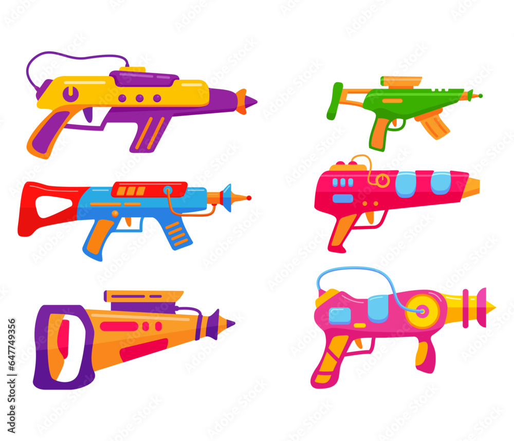 Set of futuristic weapons.Space blasters.laser guns.Lazer and plasma ...