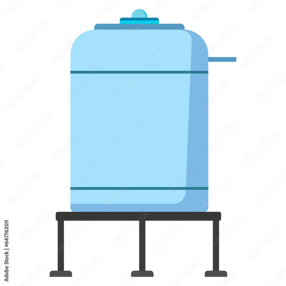 Vetor de Water tank flat style vector illustration, Water storage tank ...