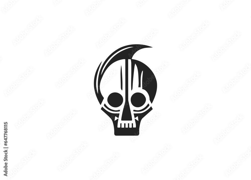 Skull Human Vector Deaths head. Mortality symbols. Hellspawn. Satanic ...