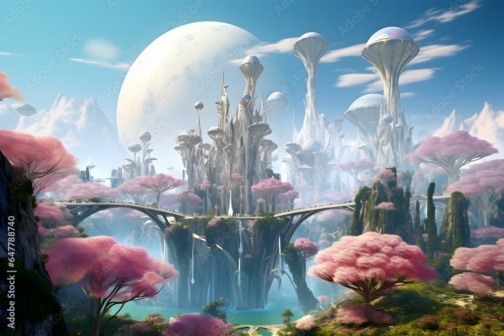 an image of a breathtaking fantasy landscape with floating islands ...