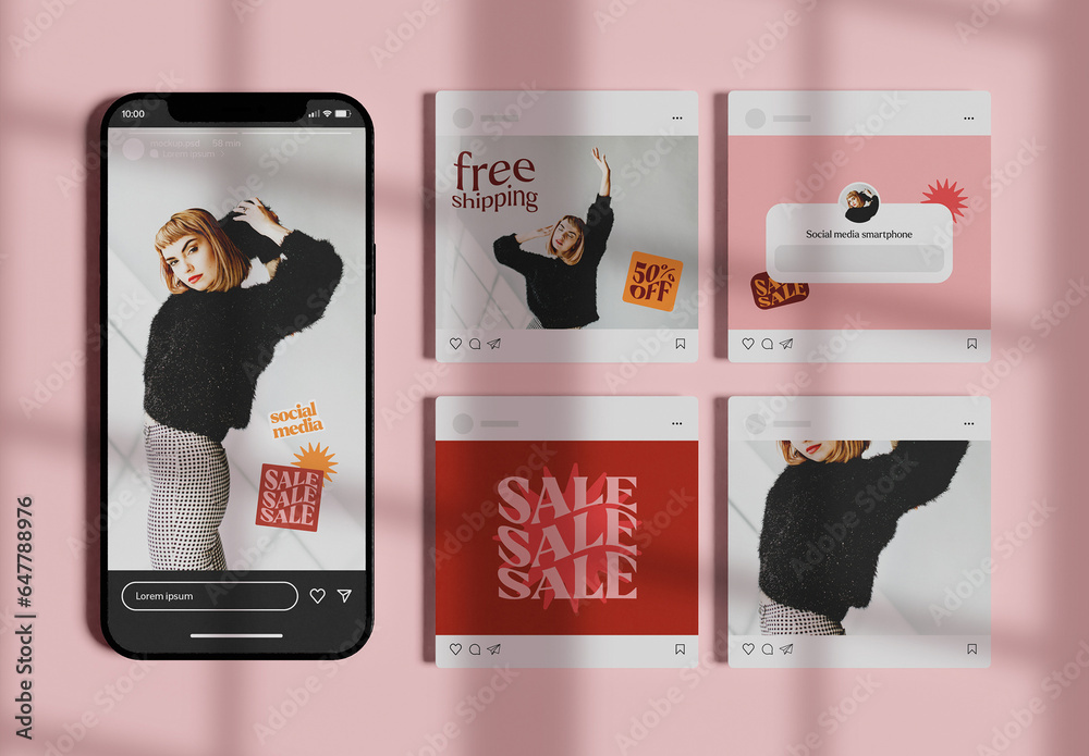 Social Media Story Layouts Mockup Stock Template | Adobe Stock
