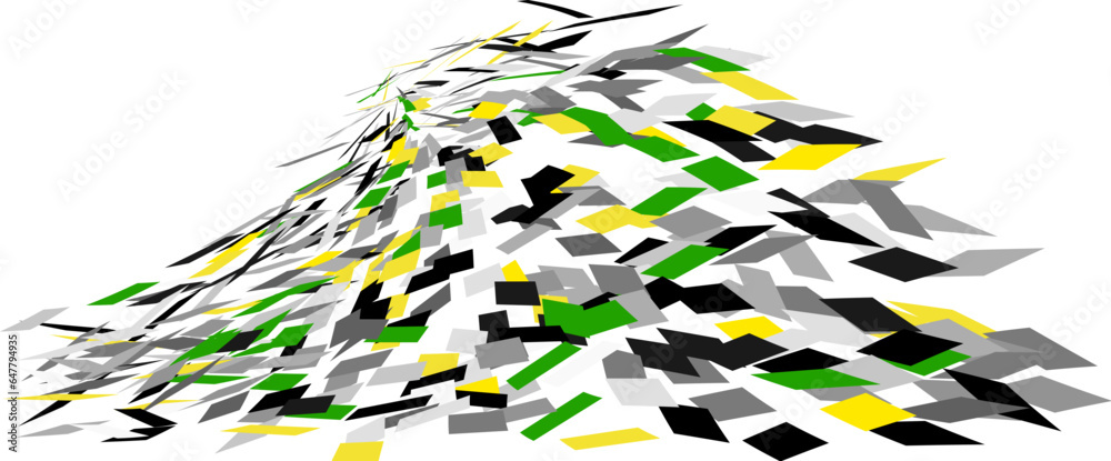 Scattered square particles ornament. Mosaic flight wind. Windy ...
