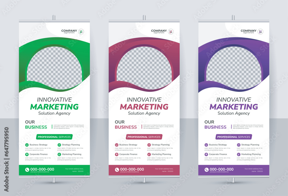 Modern creative corporate business standee x rollup pullup signage ...