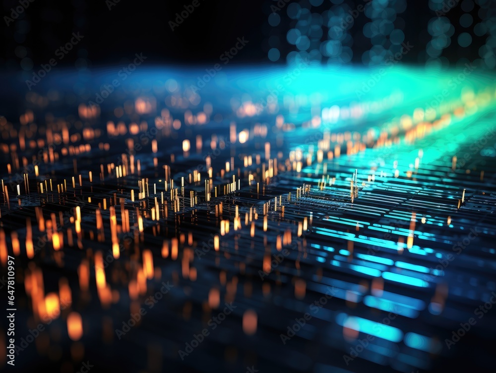 Abstract background with lines of code and binary digits representing ...