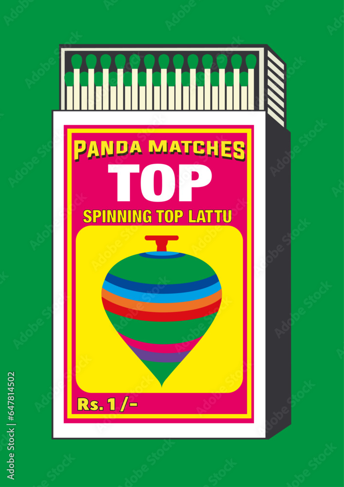 Spinning Top, Lattoo, Lattu icon. in Matchbox and matches vector ...