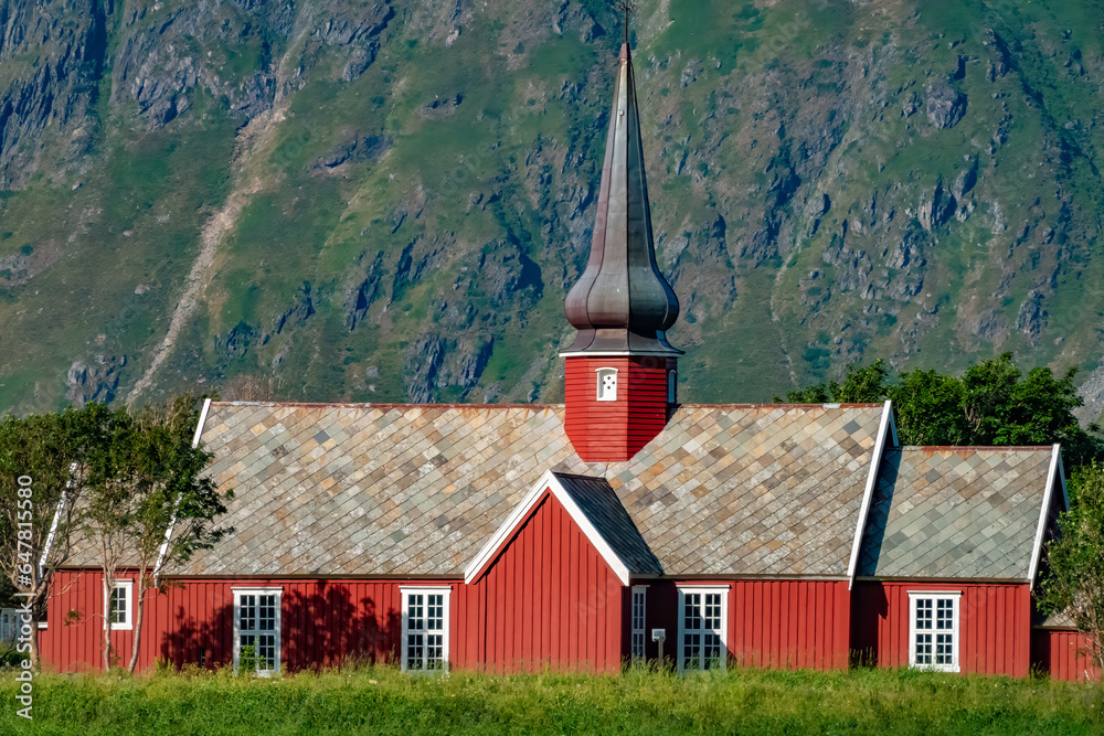 Flakstad Church (Flakstad kirke, Flakstad Island, Lofoten Islands ...