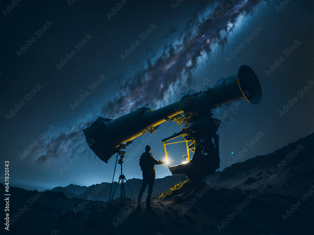 Astronomers and astrophysicists using powerful telescopes to explore ...