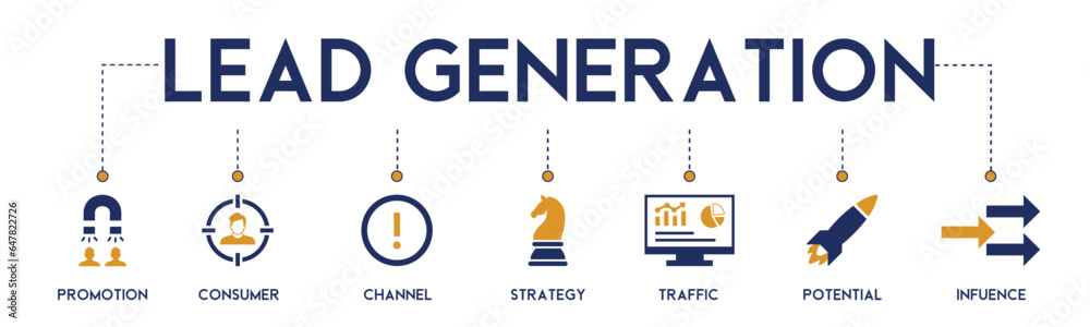 Lead generation banner website icon vector illustration concept with ...