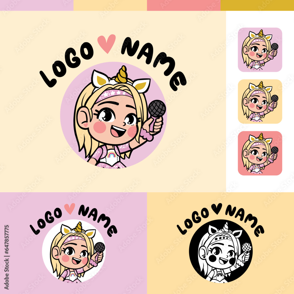 logo paquete, logo fiesta, logotipo, logo plantilla, eventos infantiles ...