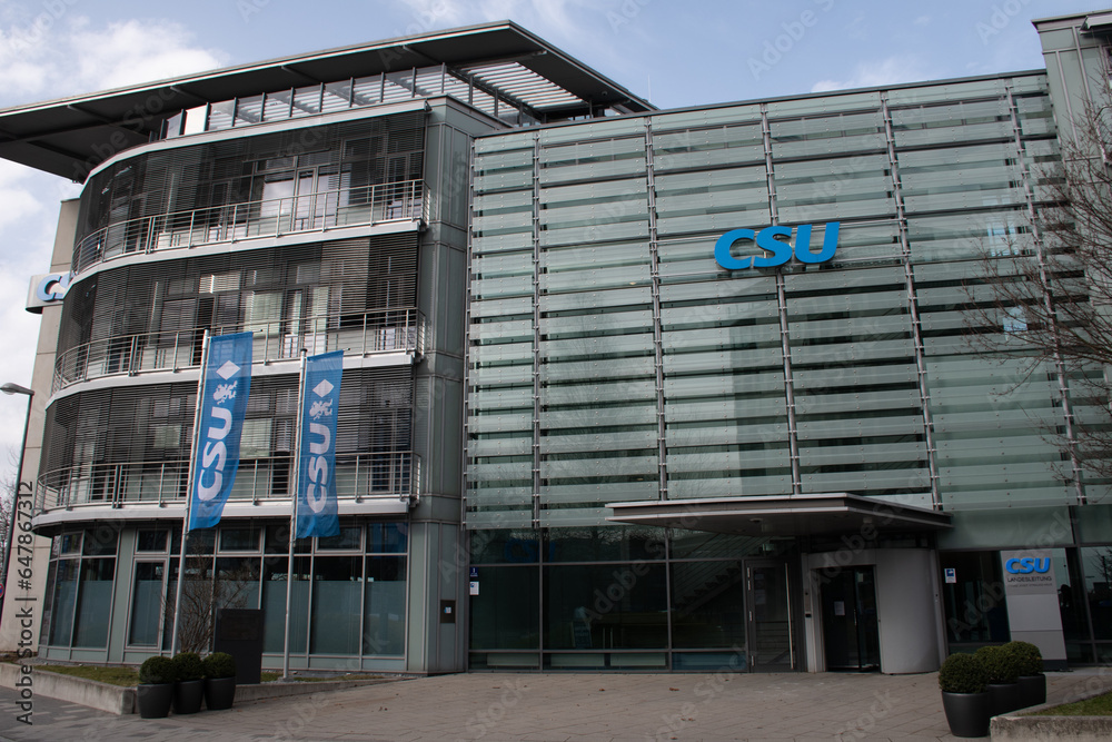 Munich, Germany - March 4, 2021: The headquarters of the Christlich ...