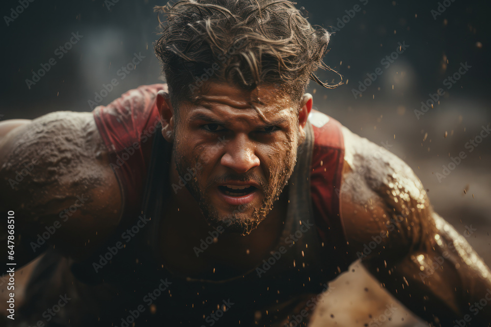 Wrestling Intensity. Wrestlers in a match displaying focus and strength ...