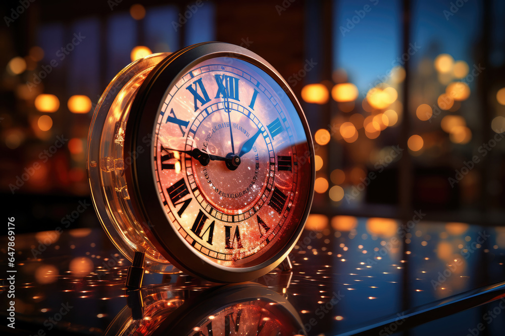 A person documents a New Year's Eve countdown where a vintage clock ...