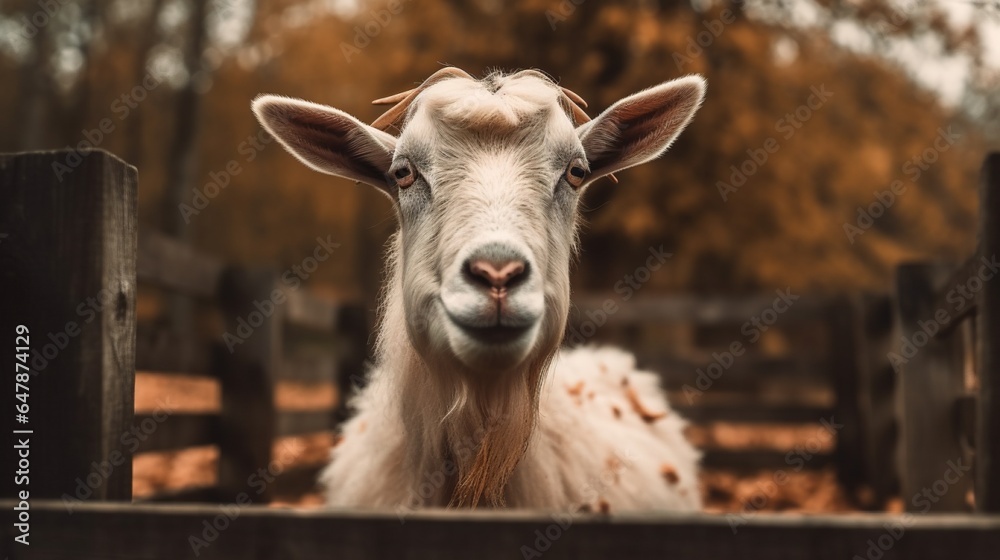 Curious Goat Captured Standing inquisitively, Exploring its ...