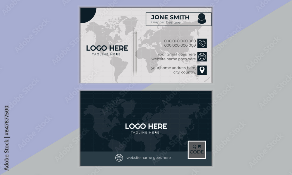 Modern presentation card with company logo. Vector business card ...