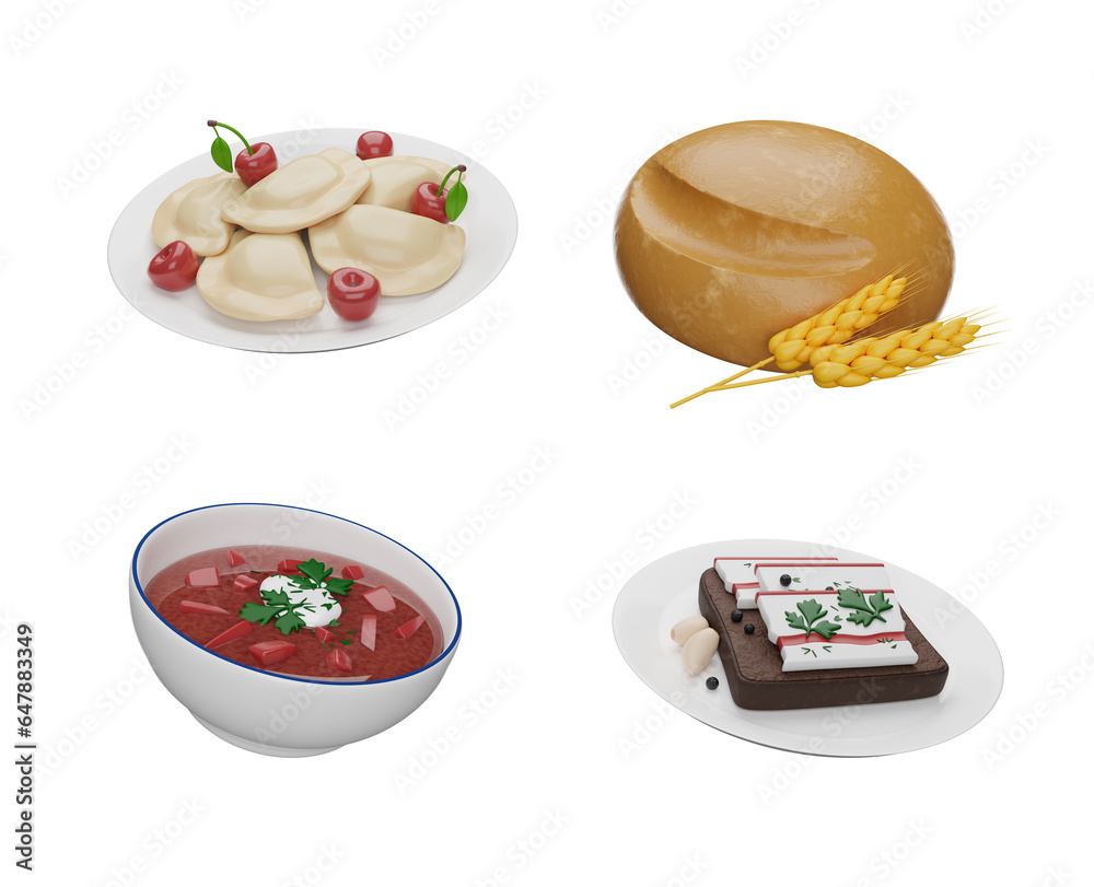 Ukrainian dishes are varenyky, palyanytsya, borshch and bread with ...