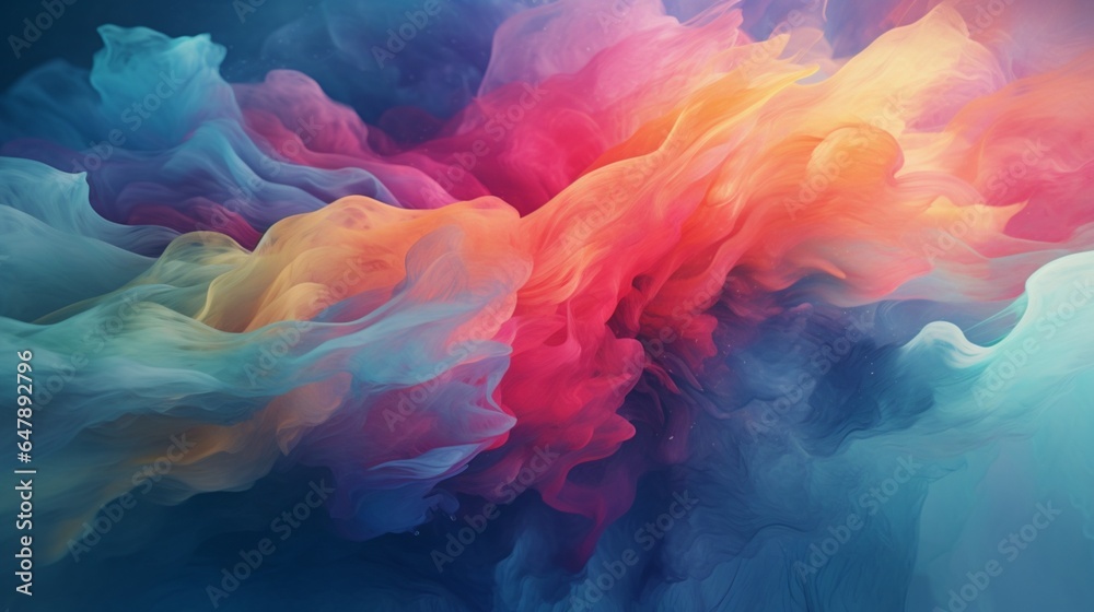 "Design a captivating scene where smoky waves merge seamlessly with a ...