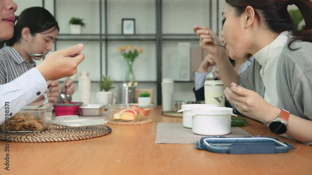 Gen Z asia people group save the planet earth relax eating food go ...