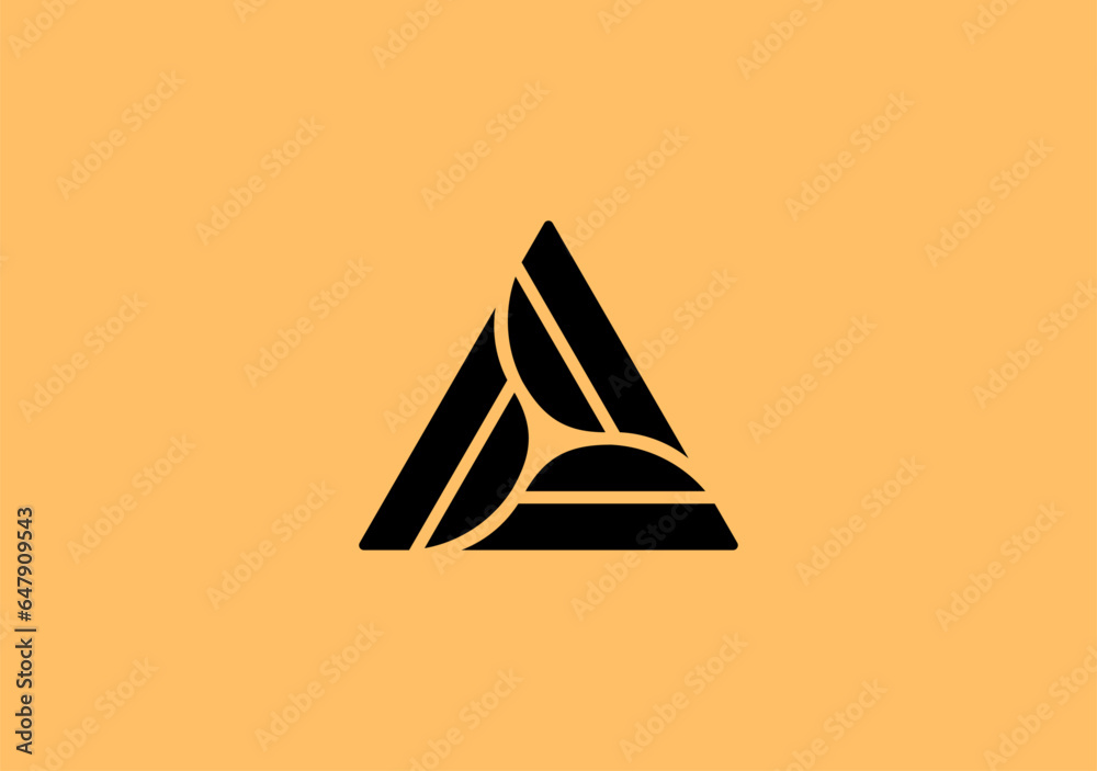 abstract triangle with a spinning infinite concept signifies perpetual ...