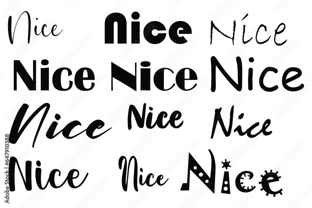 set of design elements. Nice text. Isolated Nice text on the white ...