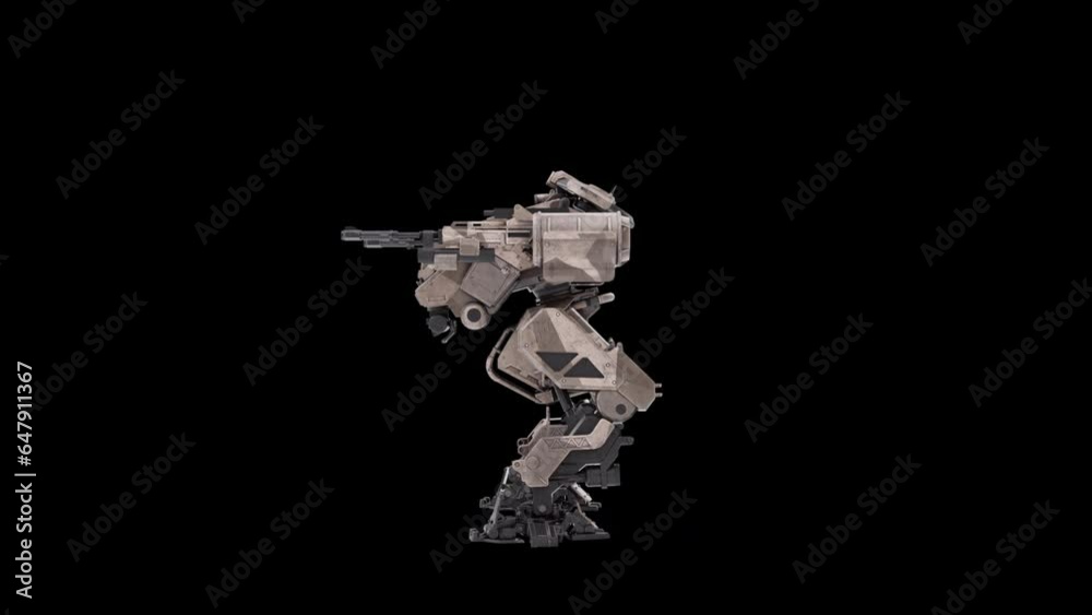 Detailed 3D model of the robot Damage big left view, warrior futuristic ...