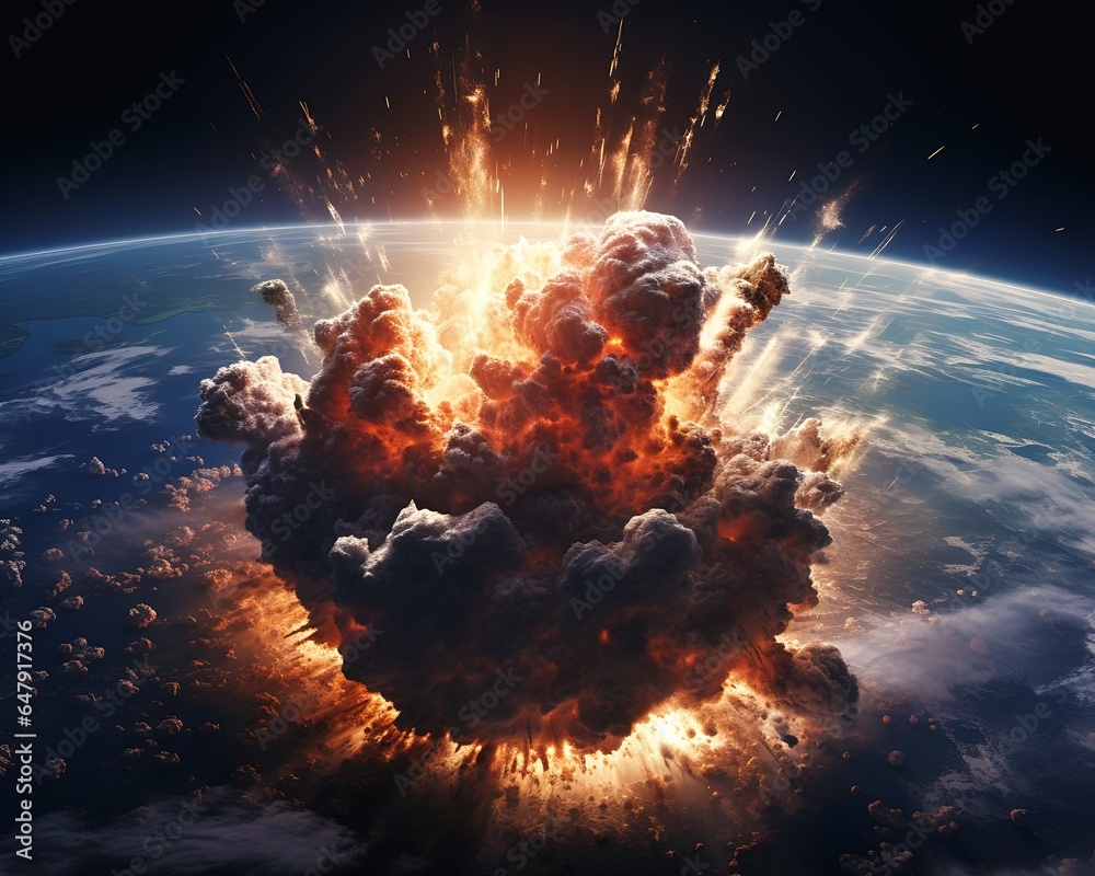 explosion smoke fire street earth promotional cosmic destruction lens ...