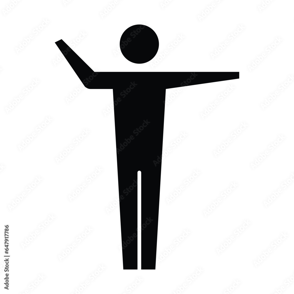 Man icon open arms vector male person with raised hands symbol in a ...